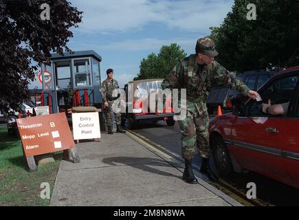 Suffolk County, England. A USAF AIRMAN from the 100th Civil Engineering ...
