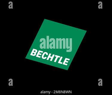 Bechtle, rotated logo, black background Stock Photo - Alamy