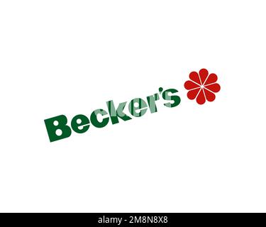 Becker's, rotated logo, white background B Stock Photo - Alamy