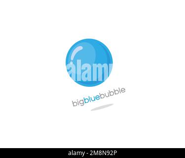 Big Blue Bubble, Rotated Logo, White Background B Stock Photo - Alamy