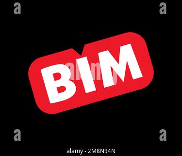Bim company, rotated logo, black background B Stock Photo - Alamy
