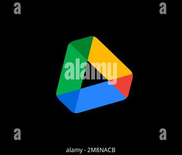 Google Drive, rotated logo, black background B Stock Photo - Alamy
