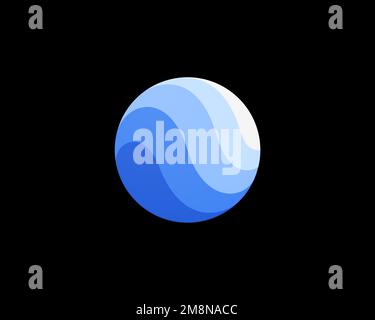 Google Earth, rotated logo, black background Stock Photo - Alamy