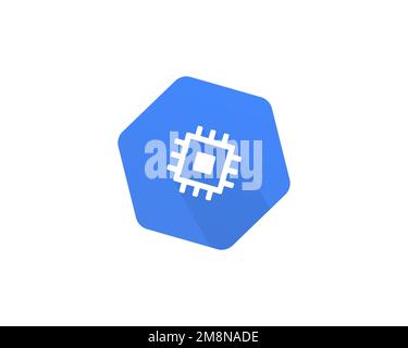 Google Compute Engine, rotated logo, black background Stock Photo - Alamy