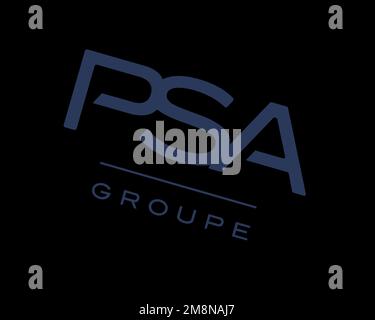 Groupe PSA, rotated logo, black background Stock Photo - Alamy