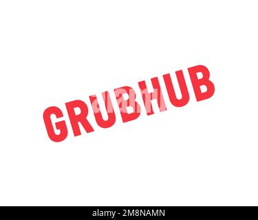 Grubhub, rotated logo, white background B Stock Photo - Alamy