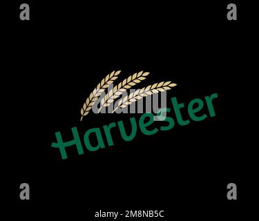 Harvester restaurant, Logo, Black background Stock Photo - Alamy