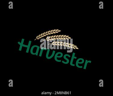 Harvester restaurant, Logo, Black background Stock Photo - Alamy