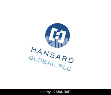Hansard Global, rotated logo, white background Stock Photo - Alamy