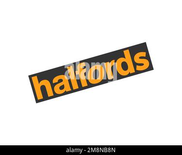 Halfords, Rotated Logo, White Background B Stock Photo - Alamy