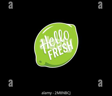 HelloFresh, rotated logo, black background B Stock Photo - Alamy
