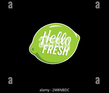 HelloFresh, rotated logo, black background Stock Photo - Alamy