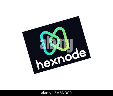 Hexnode, rotated logo, white background B Stock Photo - Alamy