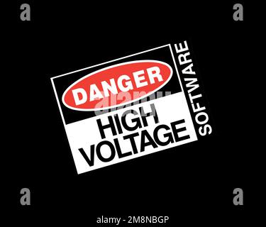 High Voltage Software, Rotated Logo, White Background Stock Photo - Alamy