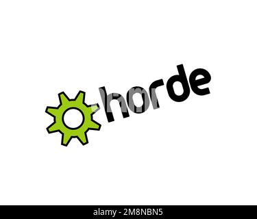 Horde software, rotated logo, white background B Stock Photo - Alamy