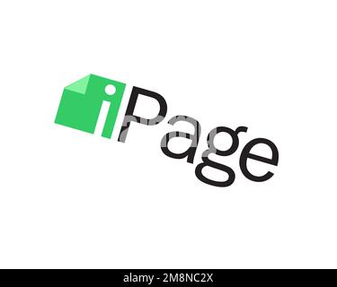 IPage, rotated logo, white background Stock Photo - Alamy