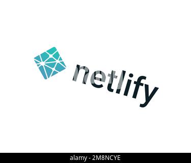 Netlify, rotated logo, white background Stock Photo - Alamy