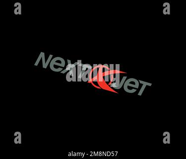 Nextjet, rotated logo, black background Stock Photo - Alamy