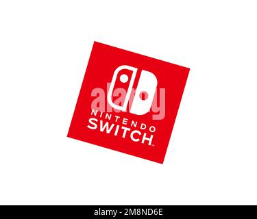 Nintendo Switch, rotated logo, white background Stock Photo - Alamy