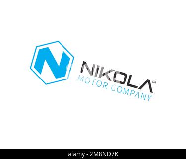 Nikola Motor Company, rotated logo, white background Stock Photo - Alamy