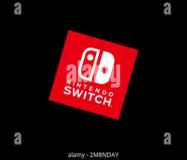 Nintendo Switch Lite, Rotated Logo, Black Background Stock Photo - Alamy