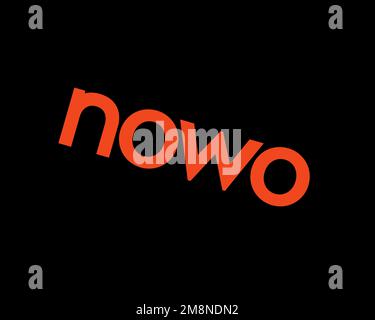 Nowo, rotated logo, black background Stock Photo - Alamy