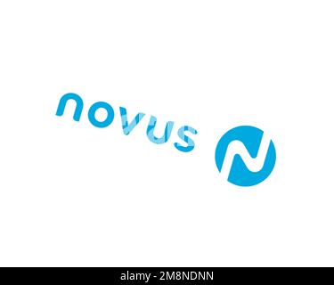 Novus Entertainment Company, Rotated Logo, Black Background Stock Photo ...