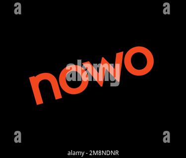Nowo, rotated logo, black background B Stock Photo - Alamy