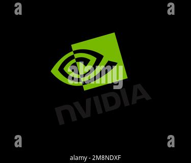 Nvidia, rotated, black background, logo, brand name Stock Photo - Alamy
