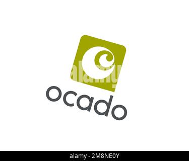 Ocado, rotated logo, white background Stock Photo - Alamy