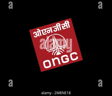 Oil and Natural Gas Corporation, rotated logo, black background B Stock ...