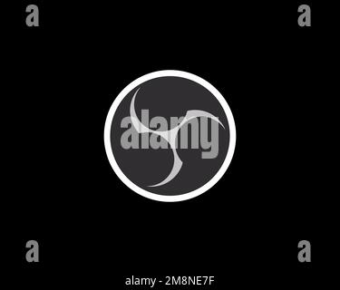 Open Broadcaster Software, Rotated Logo, Black Background B Stock Photo ...