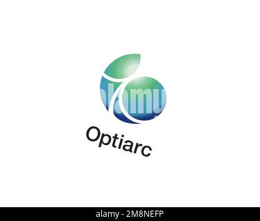 Optiarc, rotated logo, white background Stock Photo - Alamy