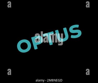 Optus, rotated logo, black background B Stock Photo - Alamy