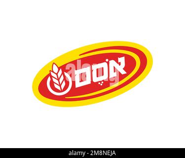 Osem company, rotated logo, white background B Stock Photo - Alamy