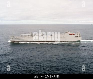A port beam view of the Military Sealift Command (MSC) strategic heavy lift ship USNS WATSON (T ...