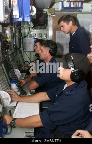 US Navy Commander Dennis Murphy, Commanding Officer of the fast attack ...