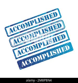 Set of Accomplished stamp symbol, label sticker sign button, text ...