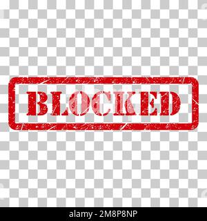 Blocked stamp symbol, label sticker sign button, text banner vector ...