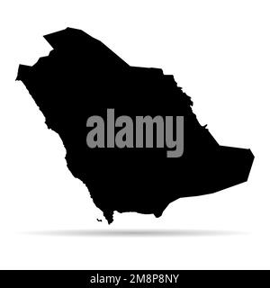 Saudi arabia high detailed map, geography graphic icon country, asia ...