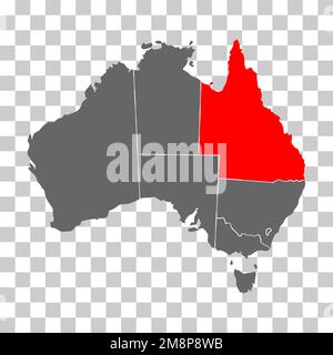 Simple outline map of Queensland is a state of Australia. Stylized ...