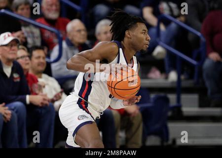 Gonzaga guard Dominick Harris controls the ball during the second half ...