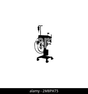 Mechanical ventilator icon. Simple style covid-19 poster background ...