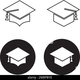 bachelor hat logo vektor template Stock Vector Image & Art - Alamy