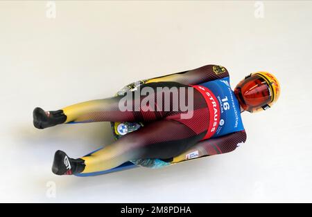 Merle Fraebel of Germany speeds down the track during the sprint women ...