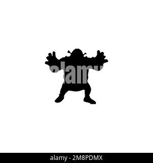 Goblin icon. Simple style cartoon poster background symbol. Goblin ...