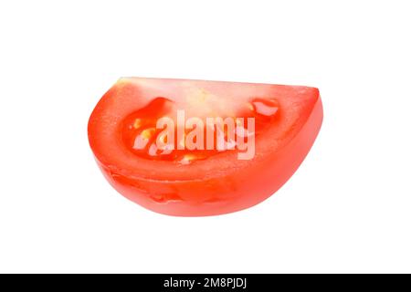 Quartered tomato. Fresh, juicy. Tomato. Side view. Isolated Stock Photo ...