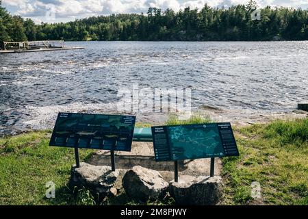 Tranquil scenery at the Lake - Nestor Falls in Canada - sep 2022. High ...