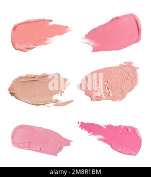 Cosmetic samples on white background Stock Photo - Alamy