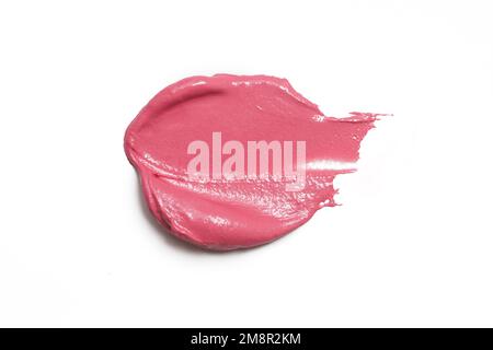 Pink ceamy makeup sample islated on white background. Decorative ...
